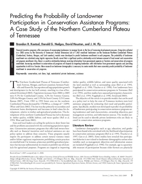 (PDF) Understanding the Factors Influencing Nonindustrial Private ...