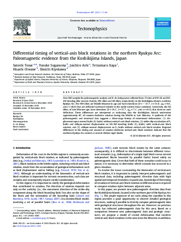 Pdf Differential Timing Of Vertical Axis Block Rotations In The