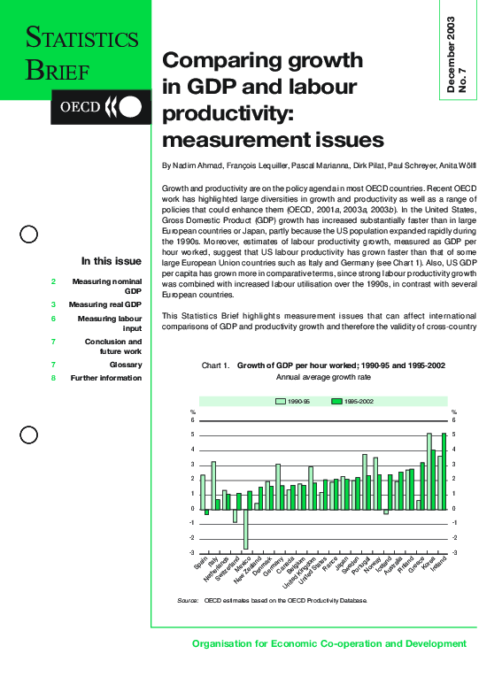(PDF) Comparing Growth in GDP and Labour Productivity: Measurement Issues