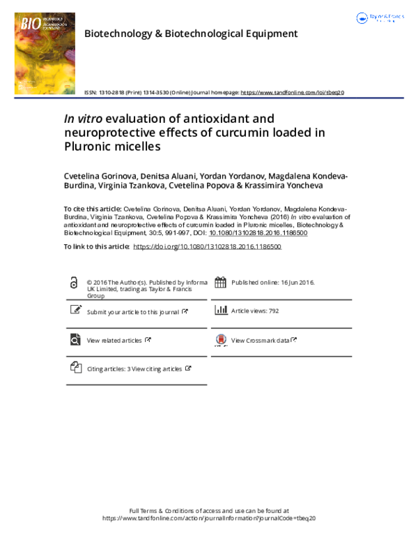 (PDF) In vitro evaluation of antioxidant and neuroprotective effects of curcumin loaded in ...