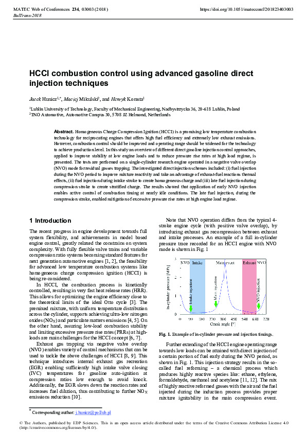 (PDF) HCCI combustion control using advanced gasoline direct injection ...