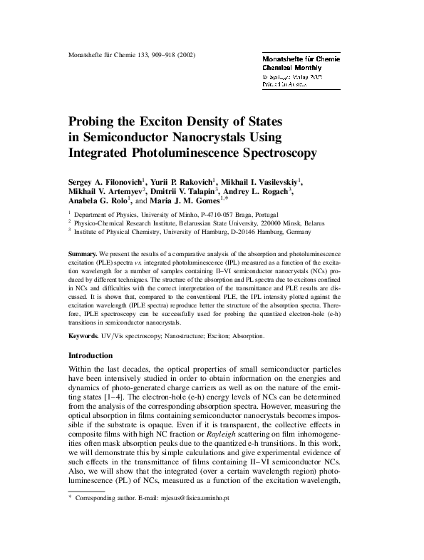 (PDF) Probing the exciton density of states in semiconductor ...