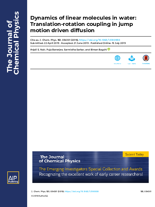 (PDF) Dynamics of linear molecules in water: Translation-rotation ...