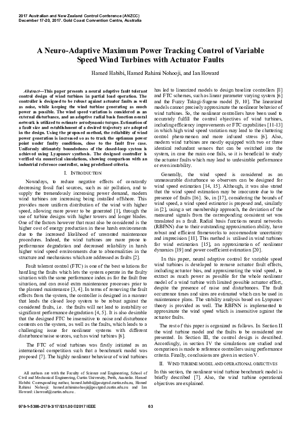 (PDF) A neuro-adaptive maximum power tracking control of variable speed wind turbines with ...