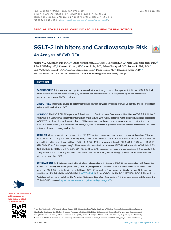 (PDF) SGLT-2 Inhibitors and Cardiovascular Risk: An Analysis of CVD-REAL