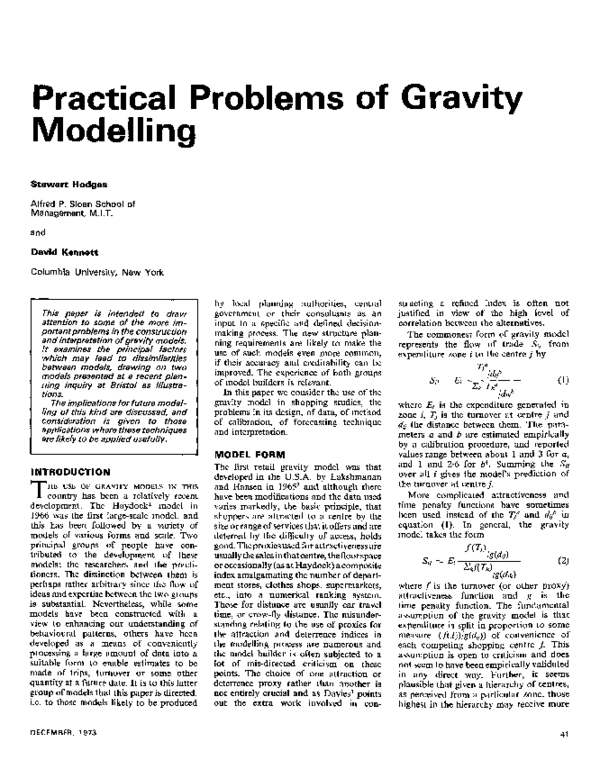 (PDF) Practical problems of gravity modelling