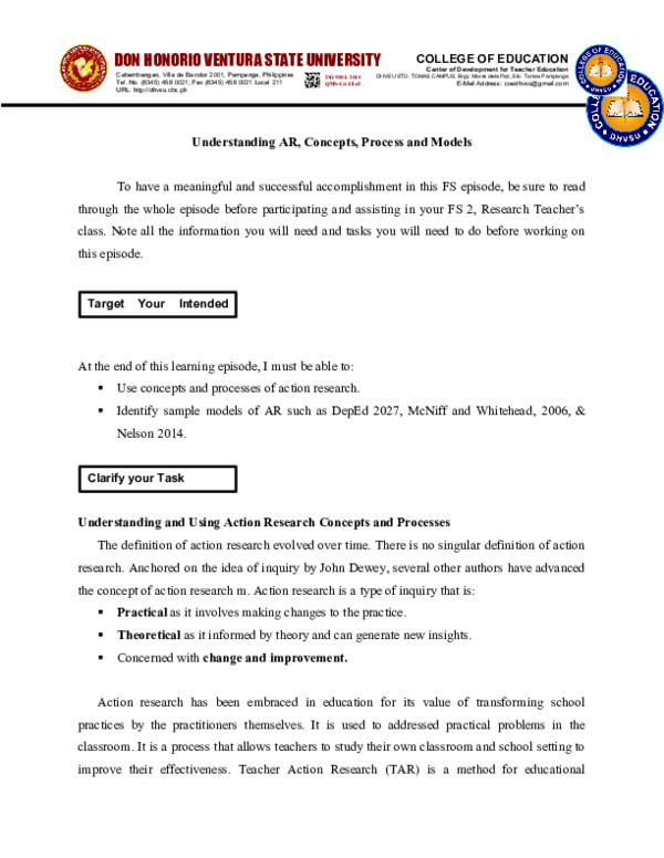 (DOC) Understanding AR, Concepts, Process and Models
