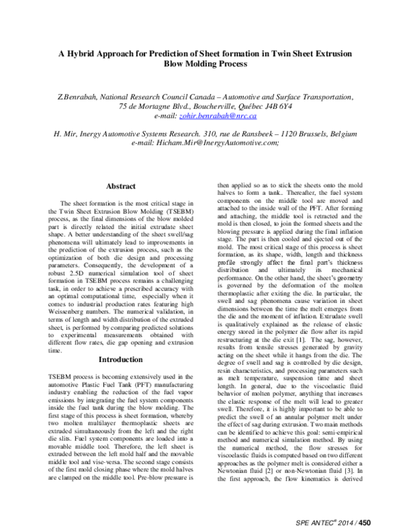 (PDF) A Hybrid Approach for Prediction of Sheet formation in Twin Sheet ...