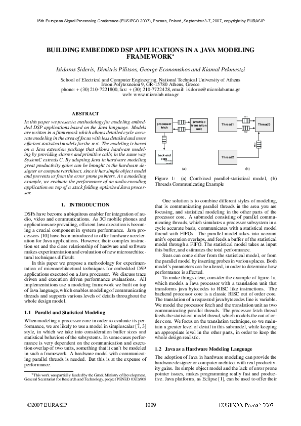 Pdf Building Embedded Dsp Applications In A Java Modeling Framework