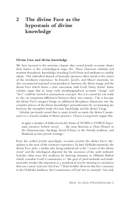 (PDF) Divine Face as the hypostasis of divine knowledge