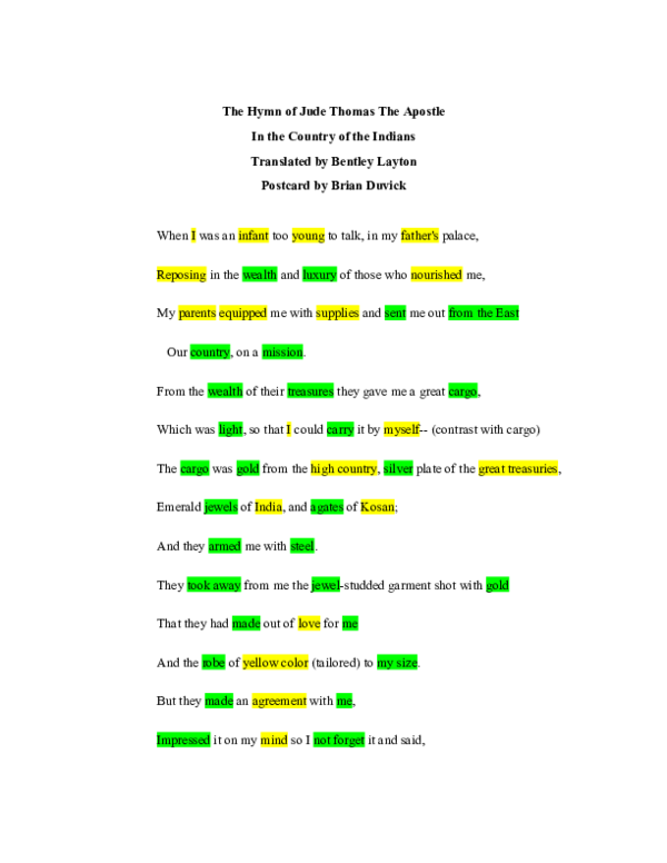 (DOC) The Hymn of Jude Thomas The Apostle In the Country of the Indians ...