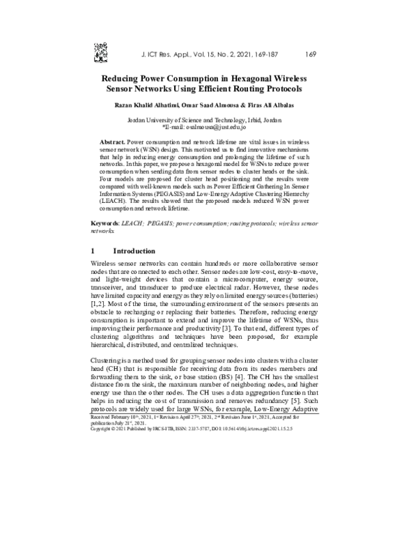 Pdf Reducing Power Consumption In Hexagonal Wireless Sensor Networks Using Efficient Routing 4992