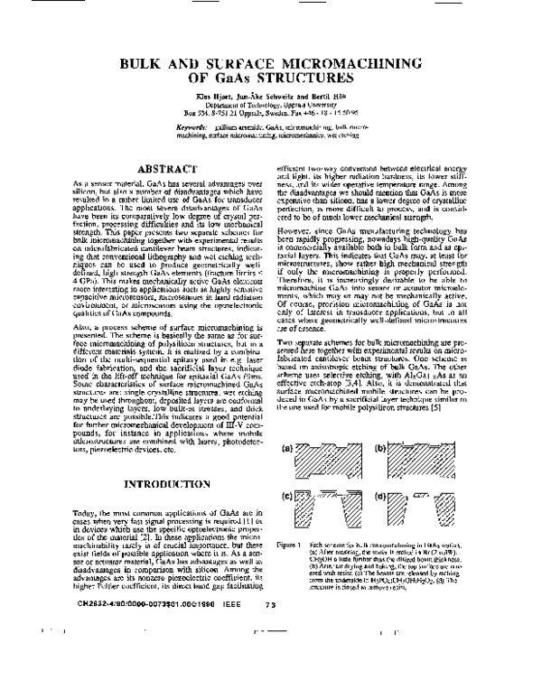 (PDF) Bulk and surface micromachining of GaAs structures