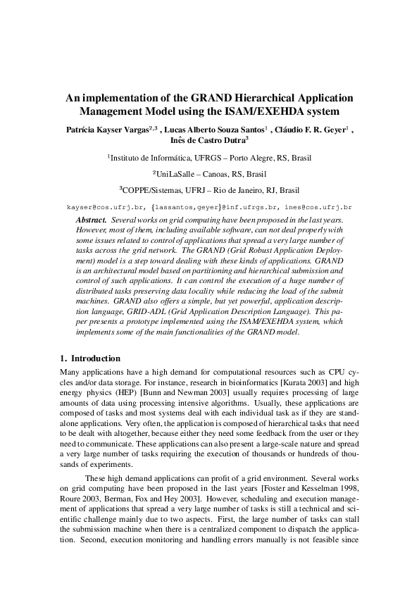 (PDF) An implementation of the GRAND hierarchical application ...