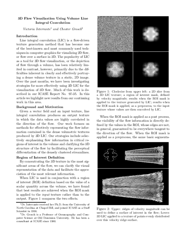 (PDF) 3D Flow Visualization Using Volume Line Integral Convolution