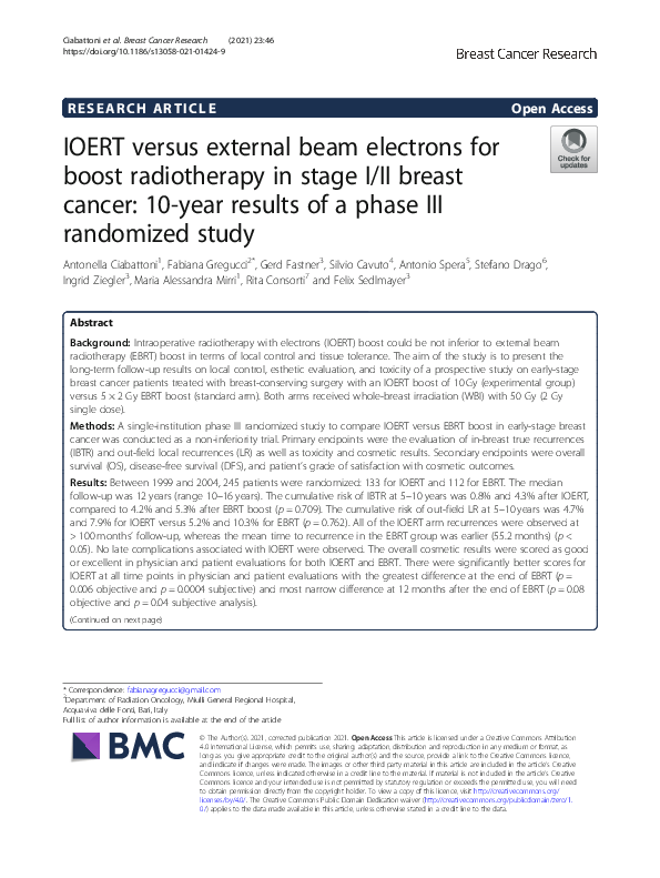 (PDF) IOERT versus external beam electrons for boost radiotherapy in ...