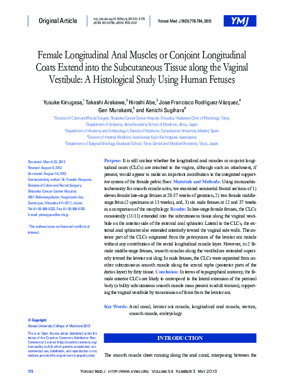 (PDF) Female Longitudinal Anal Muscles or Conjoint Longitudinal Coats ...