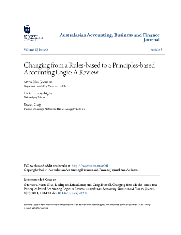 (PDF) Changing from a Rules-based to a Principles-based Accounting ...