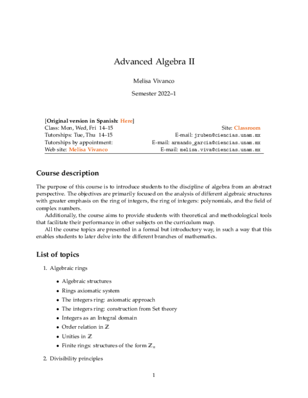 (PDF) Advanced Algebra II