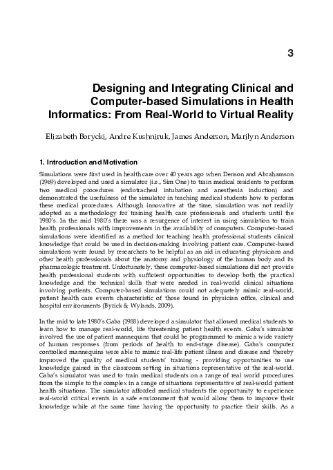 (PDF) Designing and Integrating Clinical and Computer-based Simulations ...