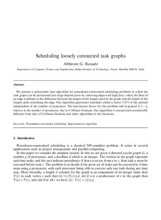 (PDF) Scheduling loosely connected task graphs