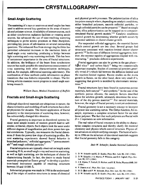 (PDF) Fractals and Small-Angle Scattering | Dale W. Schaefer - Academia.edu