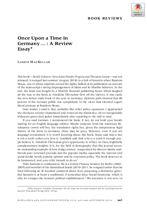 (PDF) Once Upon a Time in Germany… : A Review Essay | Landis MacKellar ...