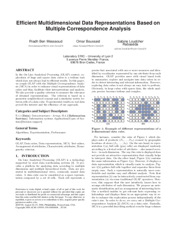 (PDF) Efficient Multidimensional Data Representations Based on Multiple Correspondence Analysis