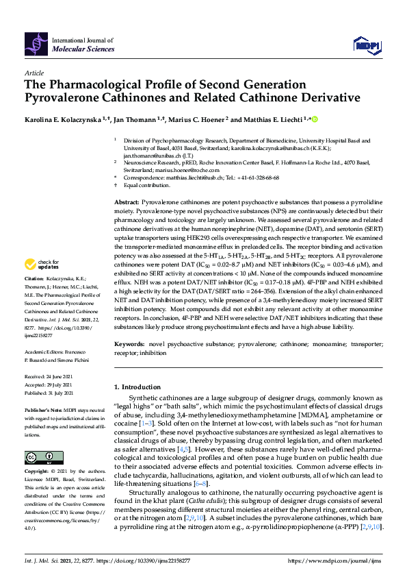 (PDF) The Pharmacological Profile of Second Generation Pyrovalerone ...