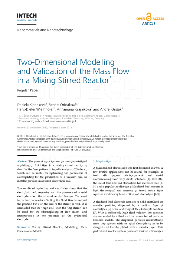 (PDF) Two-Dimensional Modelling and Validation of the Mass Flow in a ...