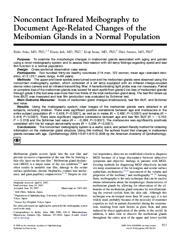 (PDF) Noncontact Infrared Meibography to Document Age-Related Changes ...