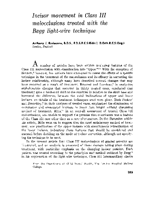 (PDF) Incisor movement in Class III malocclusions treated with the Begg ...