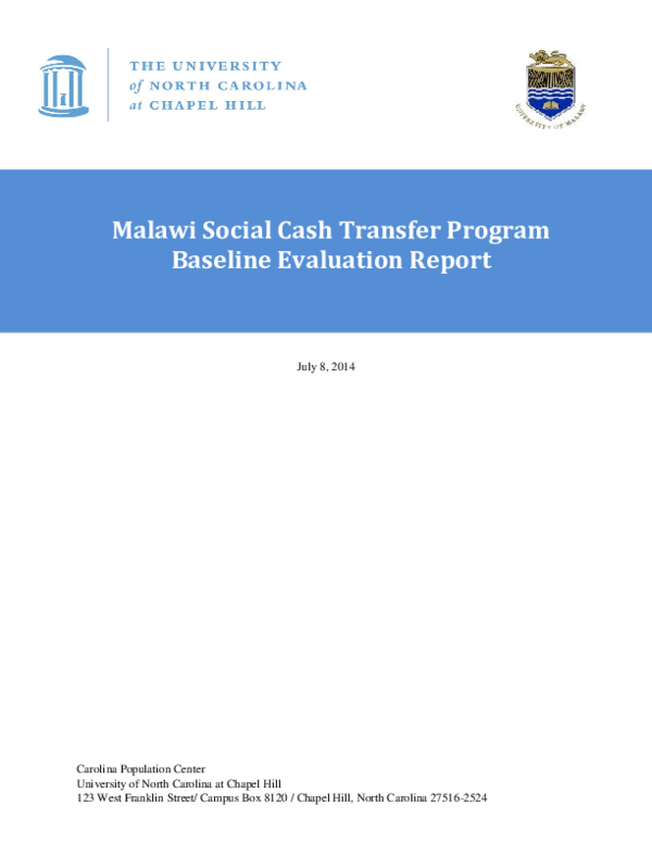 (PDF) Malawi Social Cash Transfer Program Baseline Evaluation Report