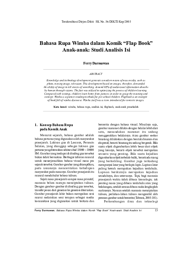 (PDF) Bahasa Rupa Wimba dalam Komik “Flap Book” Anak-anak: Studi ...