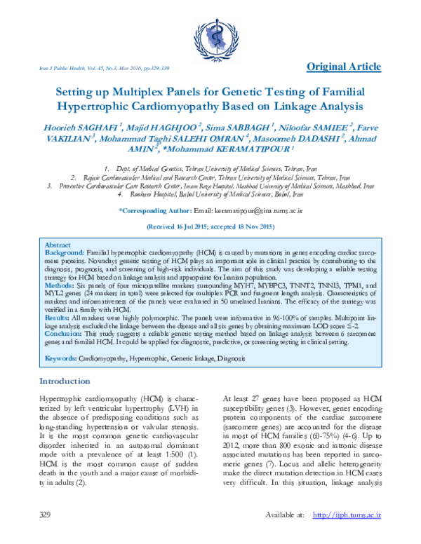 (PDF) Setting up Multiplex Panels for Genetic Testing of Familial ...