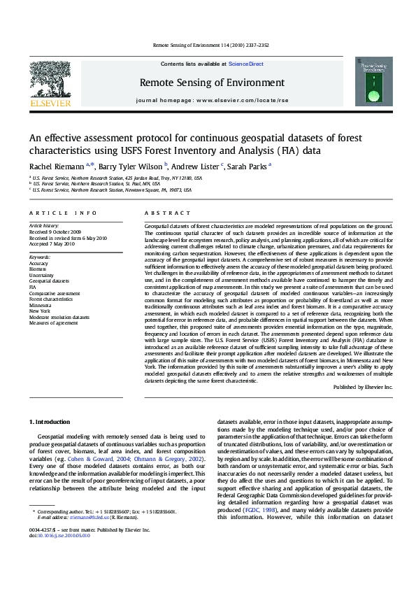 (PDF) An effective assessment protocol for continuous geospatial ...