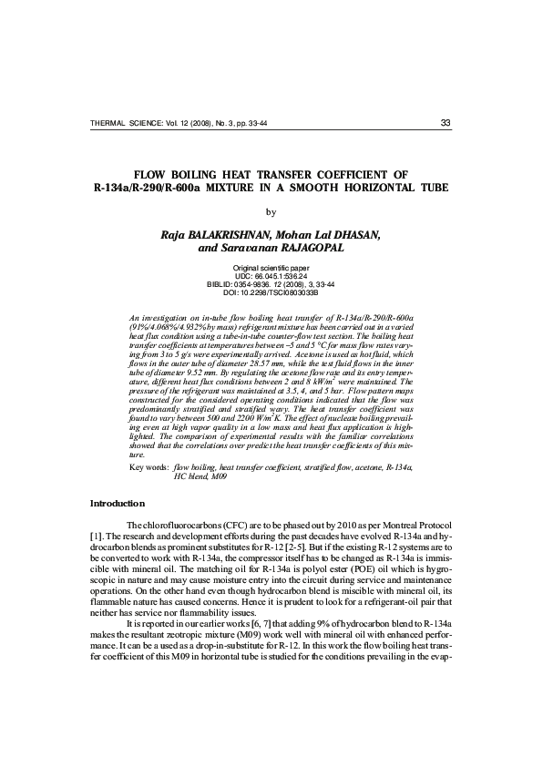 (PDF) Flow boiling heat transfer coefficient of R-134a/R-290/R-600a ...