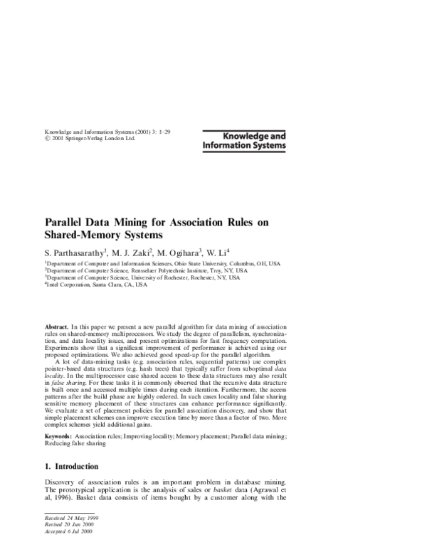 (PDF) Parallel data mining for association rules on shared-memory multi ...