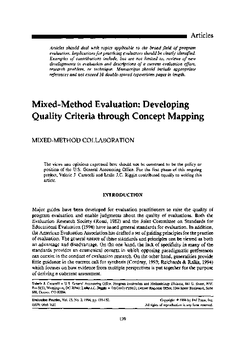 (PDF) Mixed-method evaluation: Developing quality criteria through ...