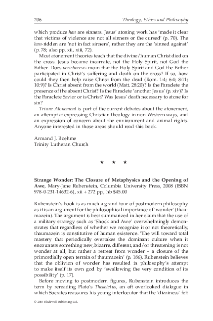 (PDF) Strange Wonder: The Closure of Metaphysics and the Opening of Awe ...