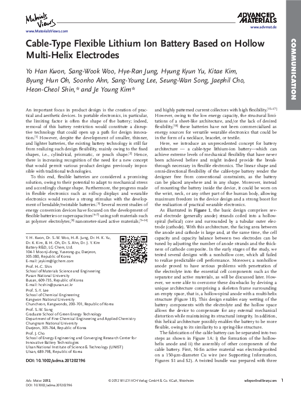 (PDF) Cable-Type Flexible Lithium Ion Battery Based on Hollow Multi ...