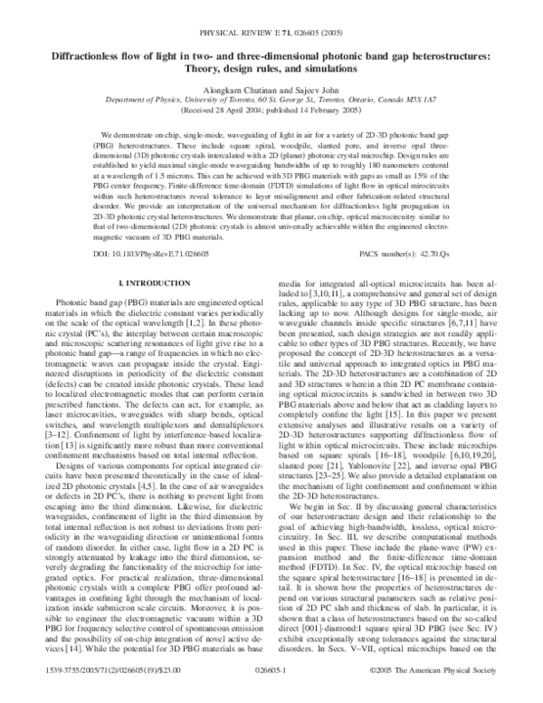 (PDF) Diffractionless flow of light in two- and three-dimensional photonic band gap ...