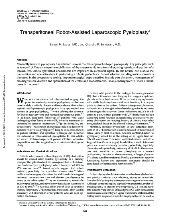 (PDF) Transperitoneal Robot-Assisted Laparoscopic Radical Prostatectomy ...