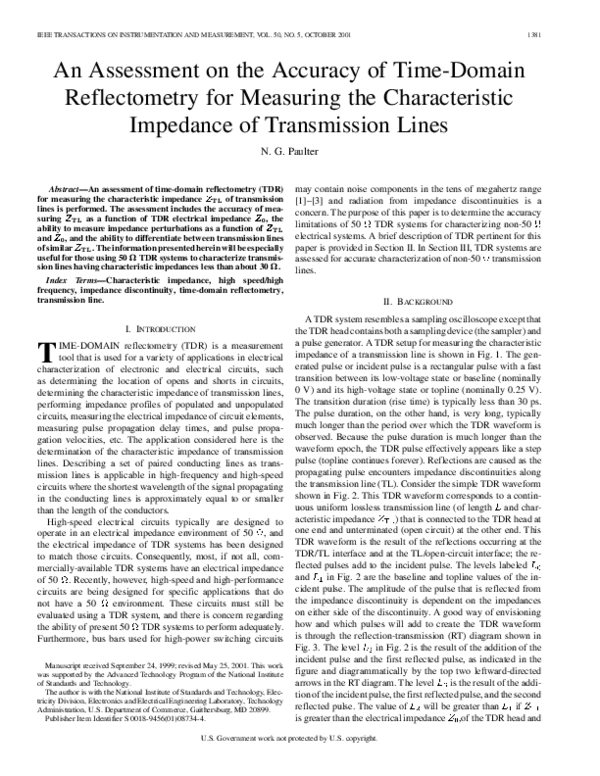 (PDF) An assessment on the accuracy of time-domain reflectometry for measuring the ...