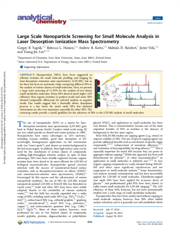 (PDF) Large Scale Nanoparticle Screening for Small Molecule Analysis in ...