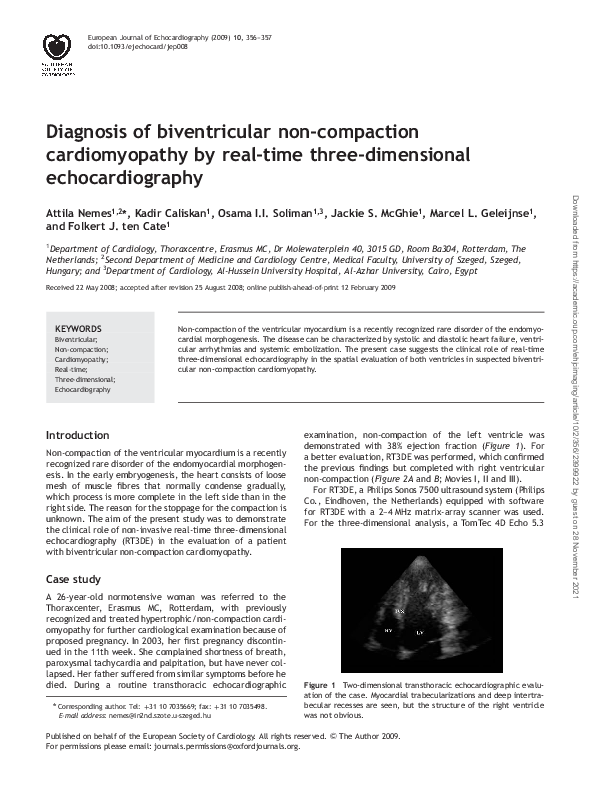 (PDF) Diagnosis of biventricular non-compaction cardiomyopathy by real ...