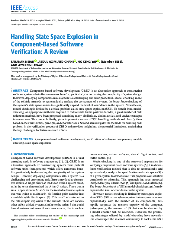 Pdf Handling State Space Explosion In Component Based Software