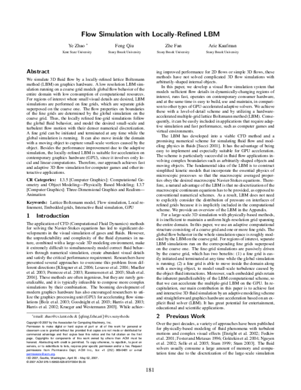 (PDF) Flow simulation with locally-refined LBM