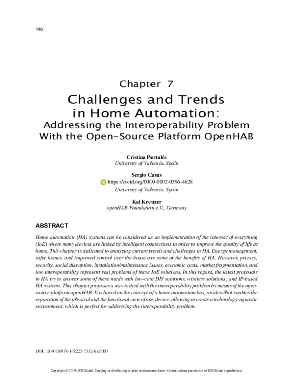 (PDF) Challenges and Trends in Home Automation