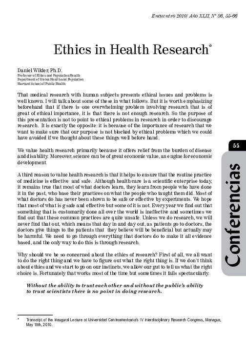 (PDF) Ethics in Health Research